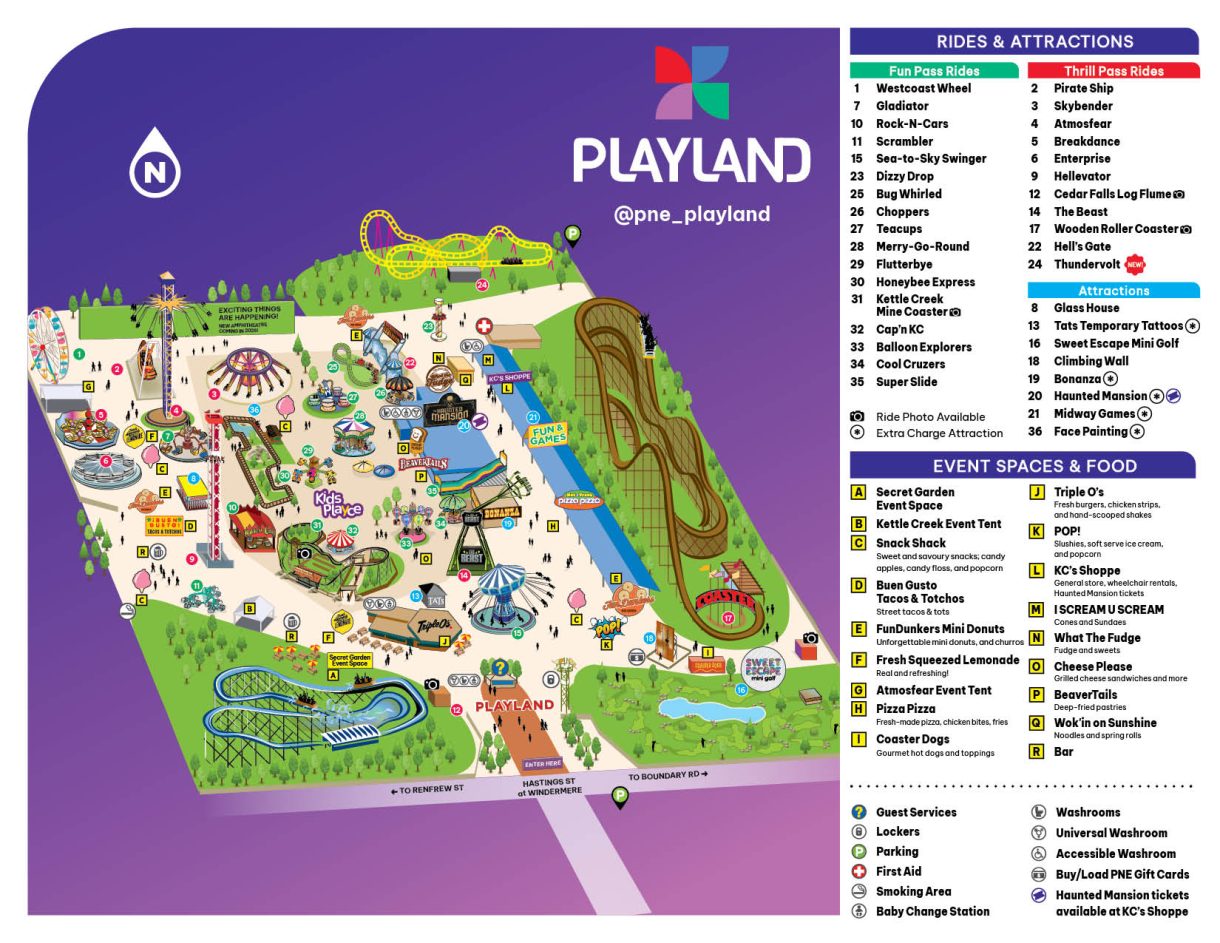 Map of Playland - PNE