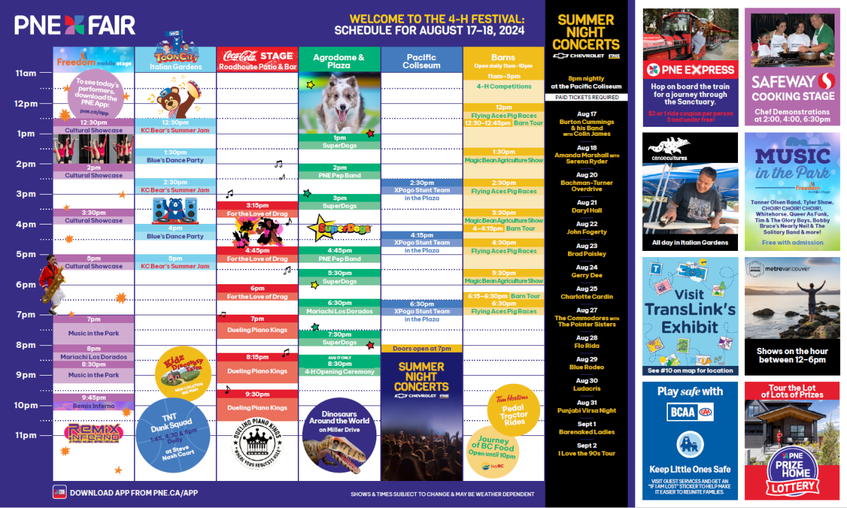 Plan your day at the 2024 PNE Fair! - PNE